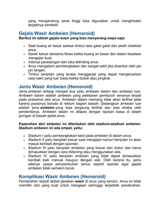 Ambeien berdarah lagi, obatnya apa | PDF