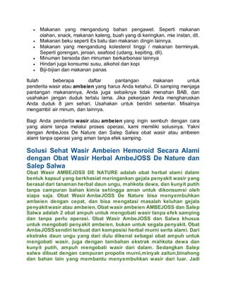 Ambeien juga bisa diobati tanpa operasi | PDF