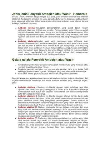 Ambeien stadium 4 sudah parah apa obatnya | PDF