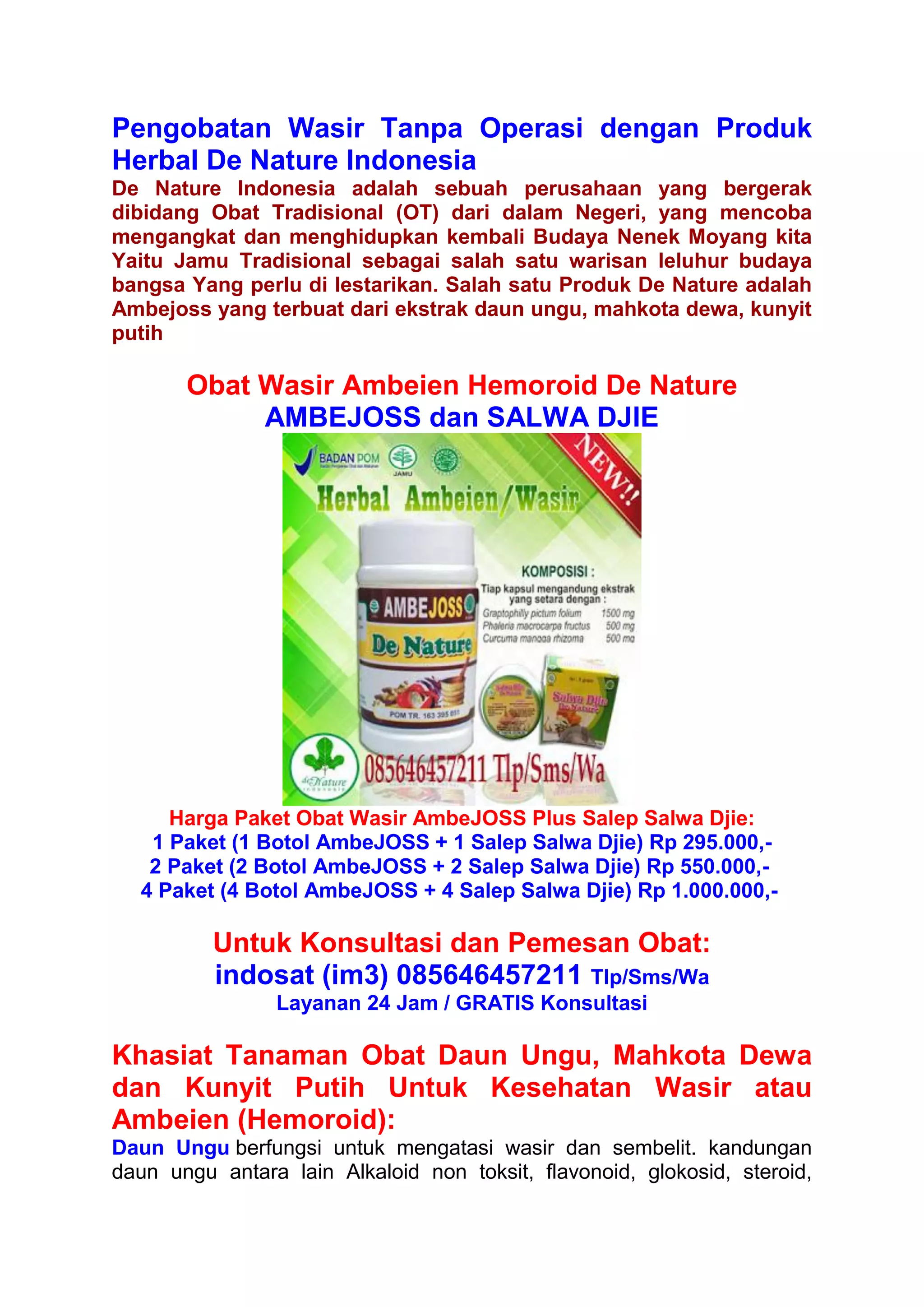 Ambejoss obat wasir hemoroid resmi bpom | PDF