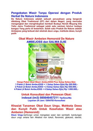 Ambejoss obat wasir hemoroid resmi bpom | PDF