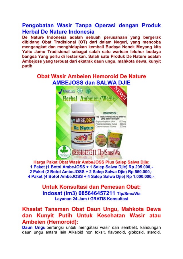 Ambejoss obat wasir hemoroid resmi bpom | PDF