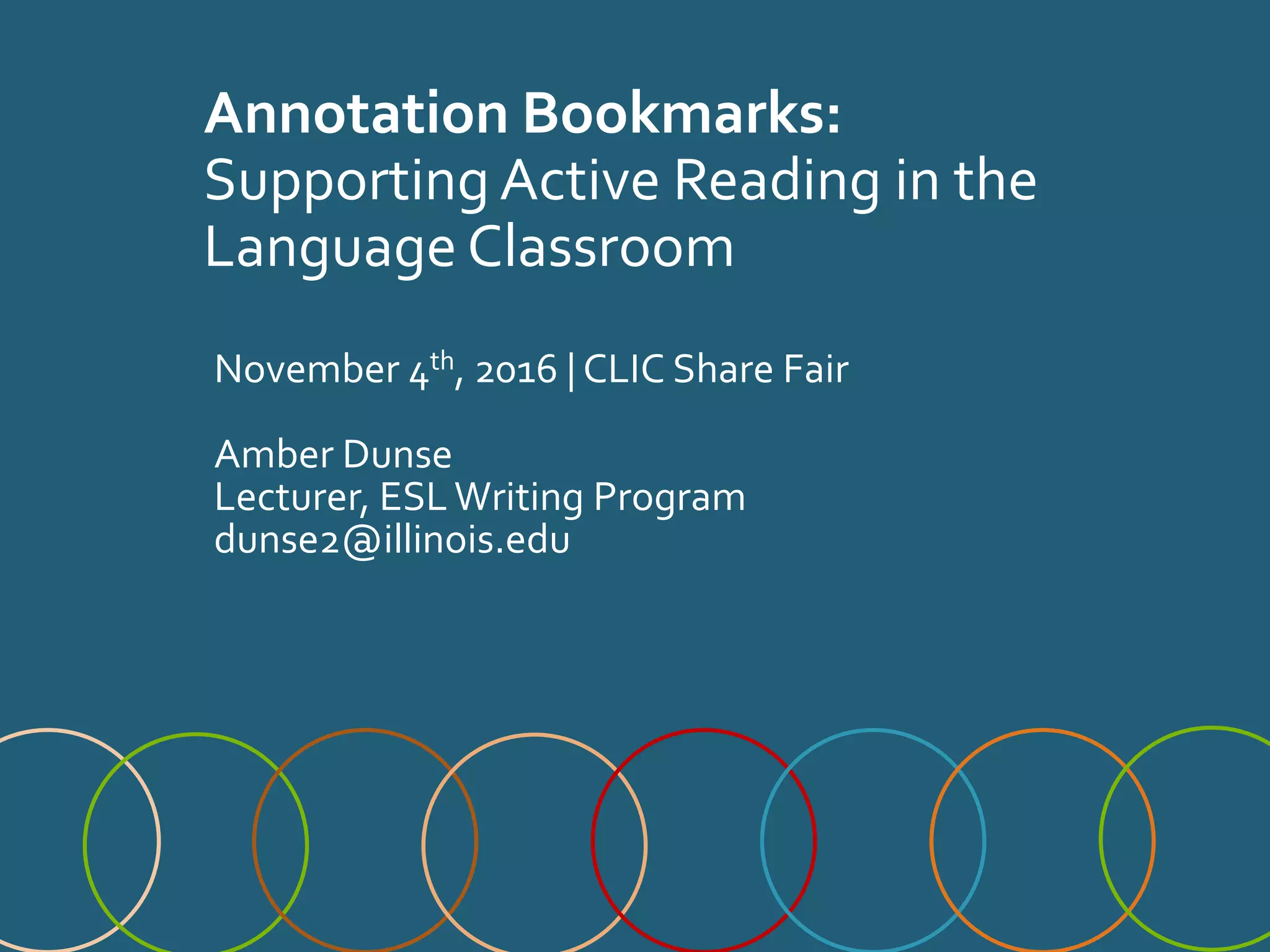 Annotation Bookmarks: Supporting Active Reading in the Language ...