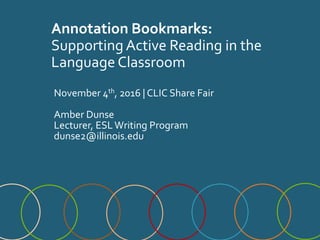 Annotation Bookmarks: Supporting Active Reading in the Language ...