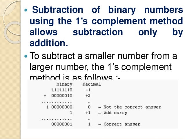 Ec Binary Substraction Using 1 S Complement 2 S Complement
