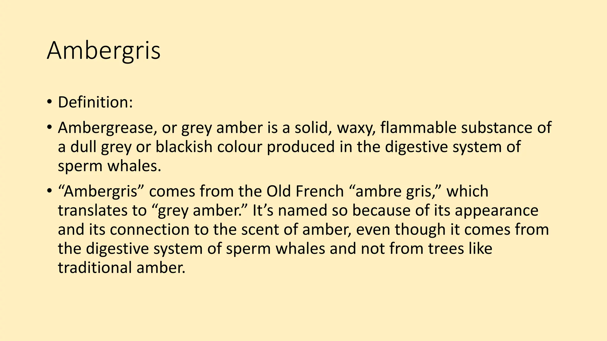 Ambergris pharmacognosy. By yaseen abbas | PPTX