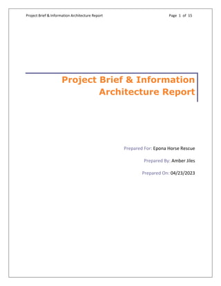 Project Brief & Information Architecture Report | PDF