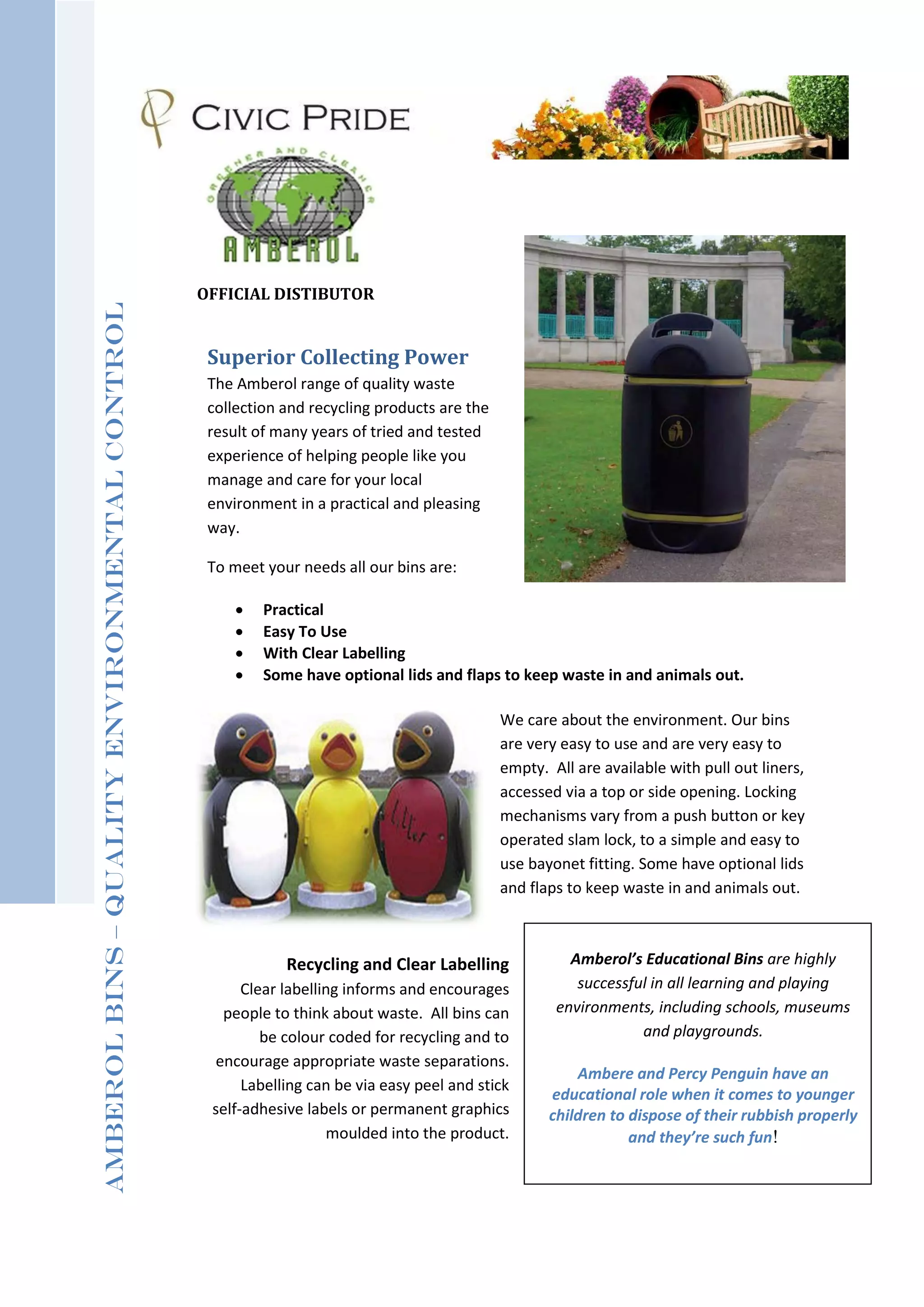 Amberol Bins Info Sheet | PDF