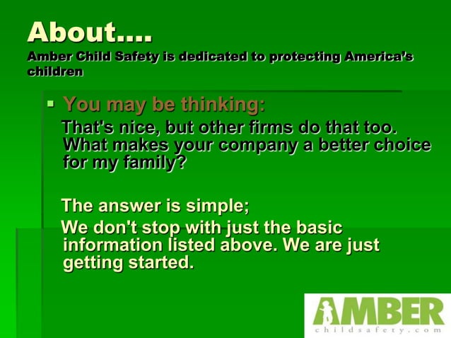 Amber Powerpoint July 2009 | PPT