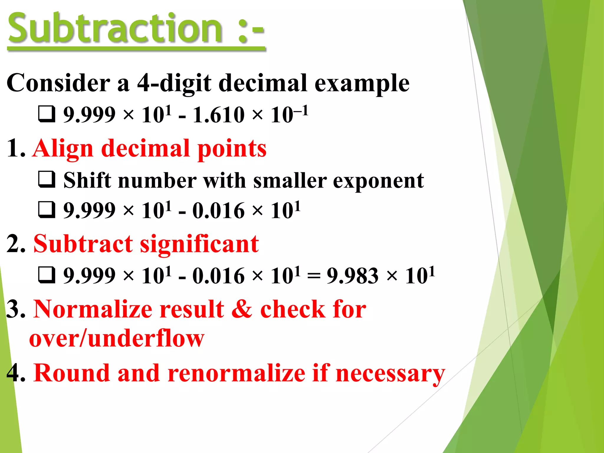 CBNST PPT, Floating point arithmetic,Normalization | PPT