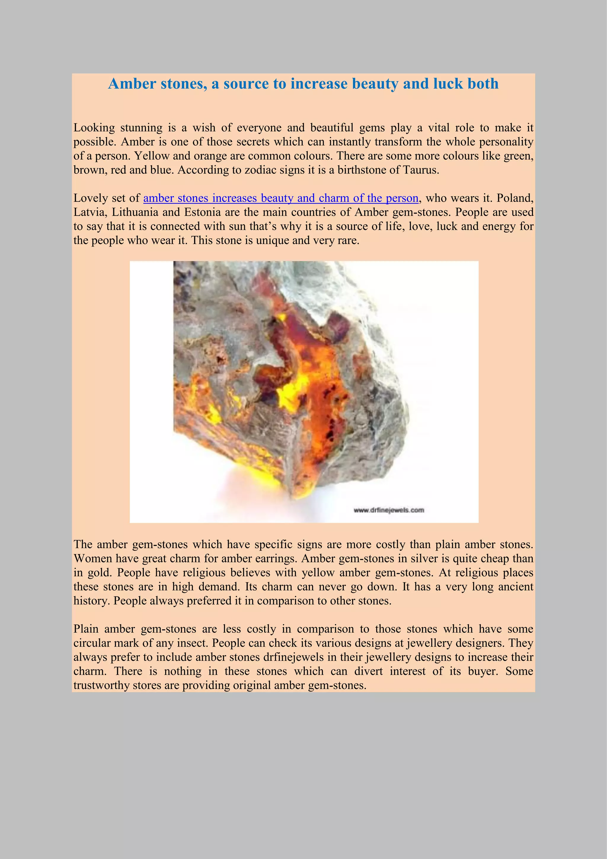 Amber stones | PDF