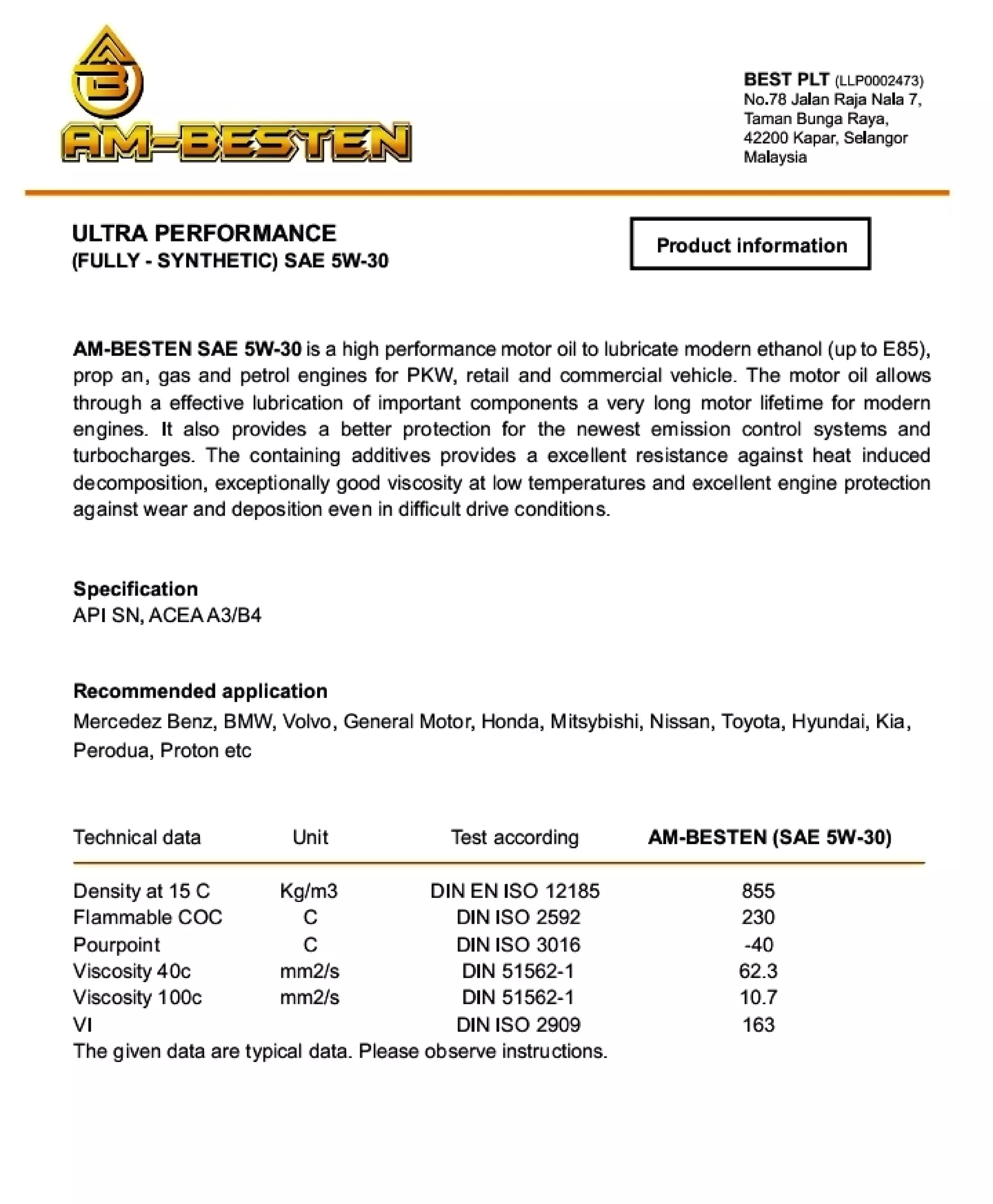 Am Besten specifications.pdf | Automotive