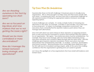 The Amazing Ambidextrous Executive: Balancing Tensions at the Top | PPT
