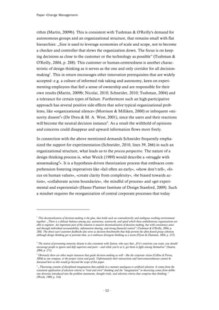 Ambidextrous organization and design thinking | PDF