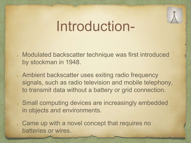 Ambient backscatter | PPT