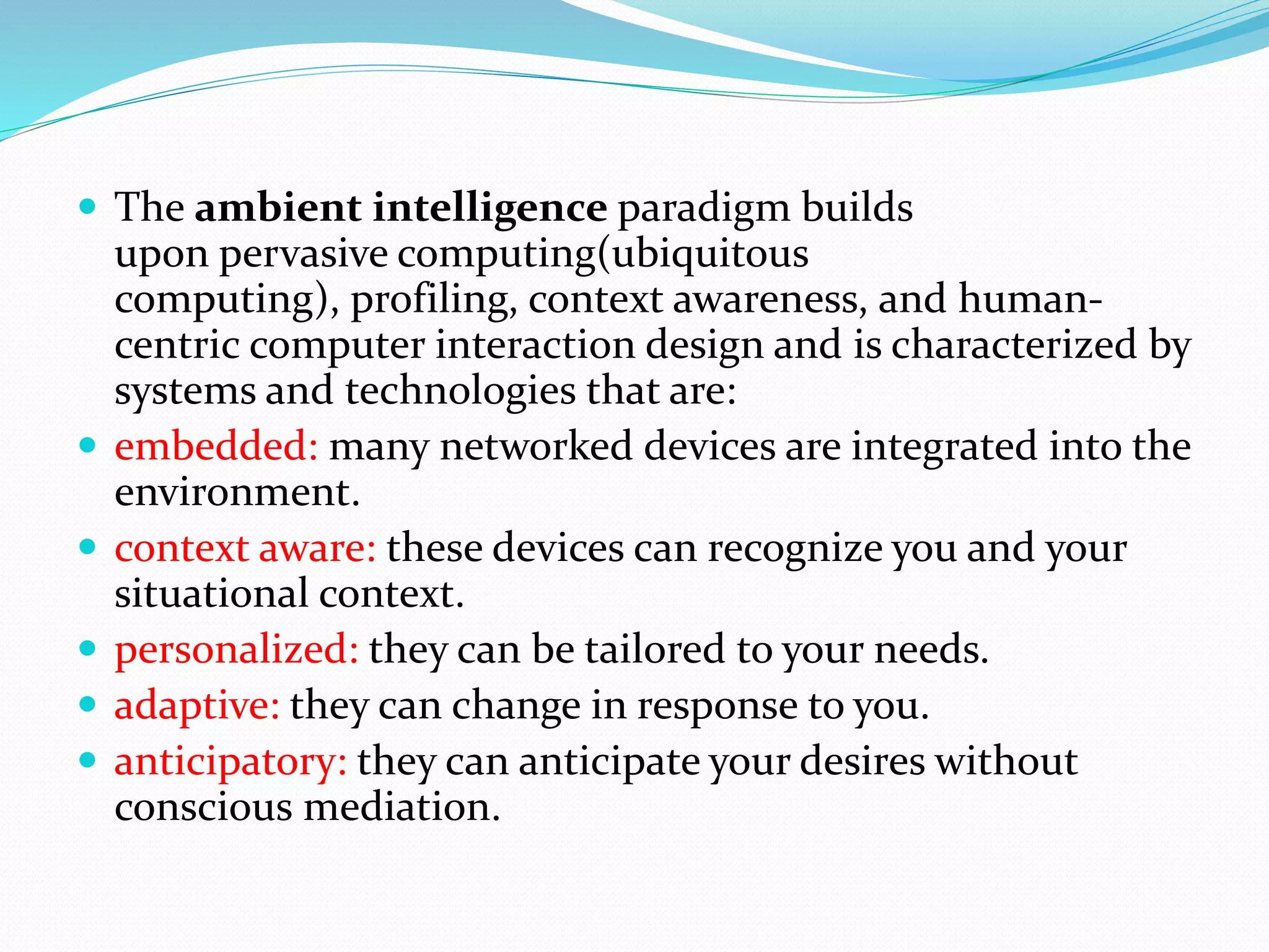 Ambient intelligence | PPTX