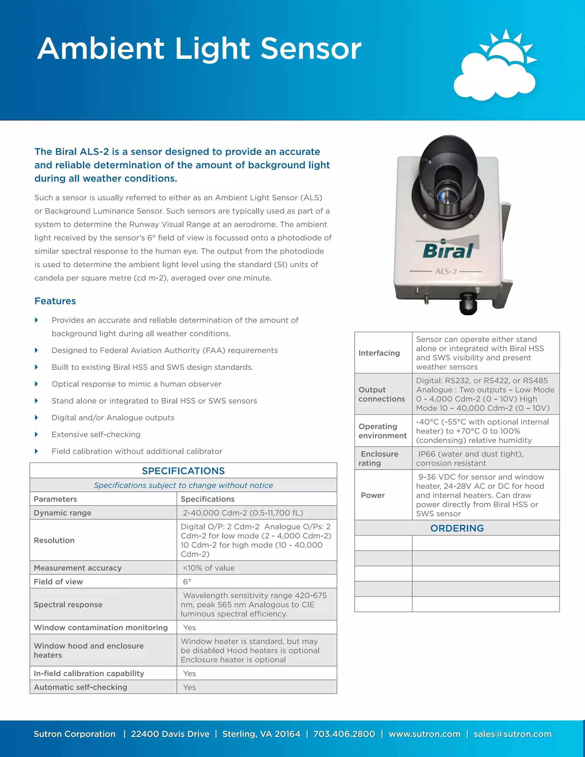 Ambient light sensor datasheet | PDF