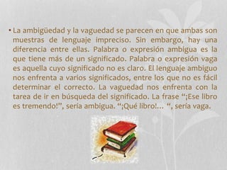 Ambigüedad y vaguedad | PPTX