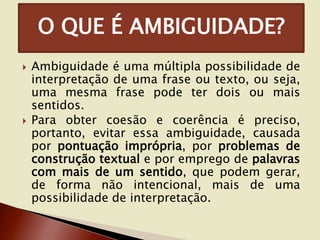 Ambiguidade | PPT