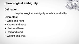 Ambiguities in nlp | PPTX