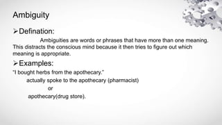 Ambiguity Examples