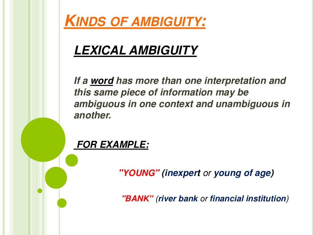 What are synonyms ambiguity