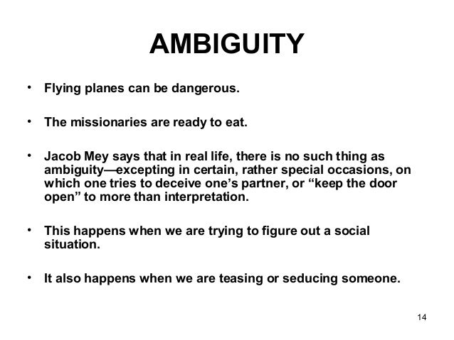 Ambiguity, Puns, and Visual Ambivalence