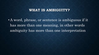 Ambiguity | PPTX