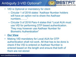 UIDAI Circulars and their ambiguity | PPT