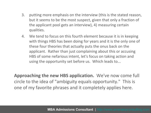 Ambiguity equals opportunity the story of the new hbs application | PPT ...