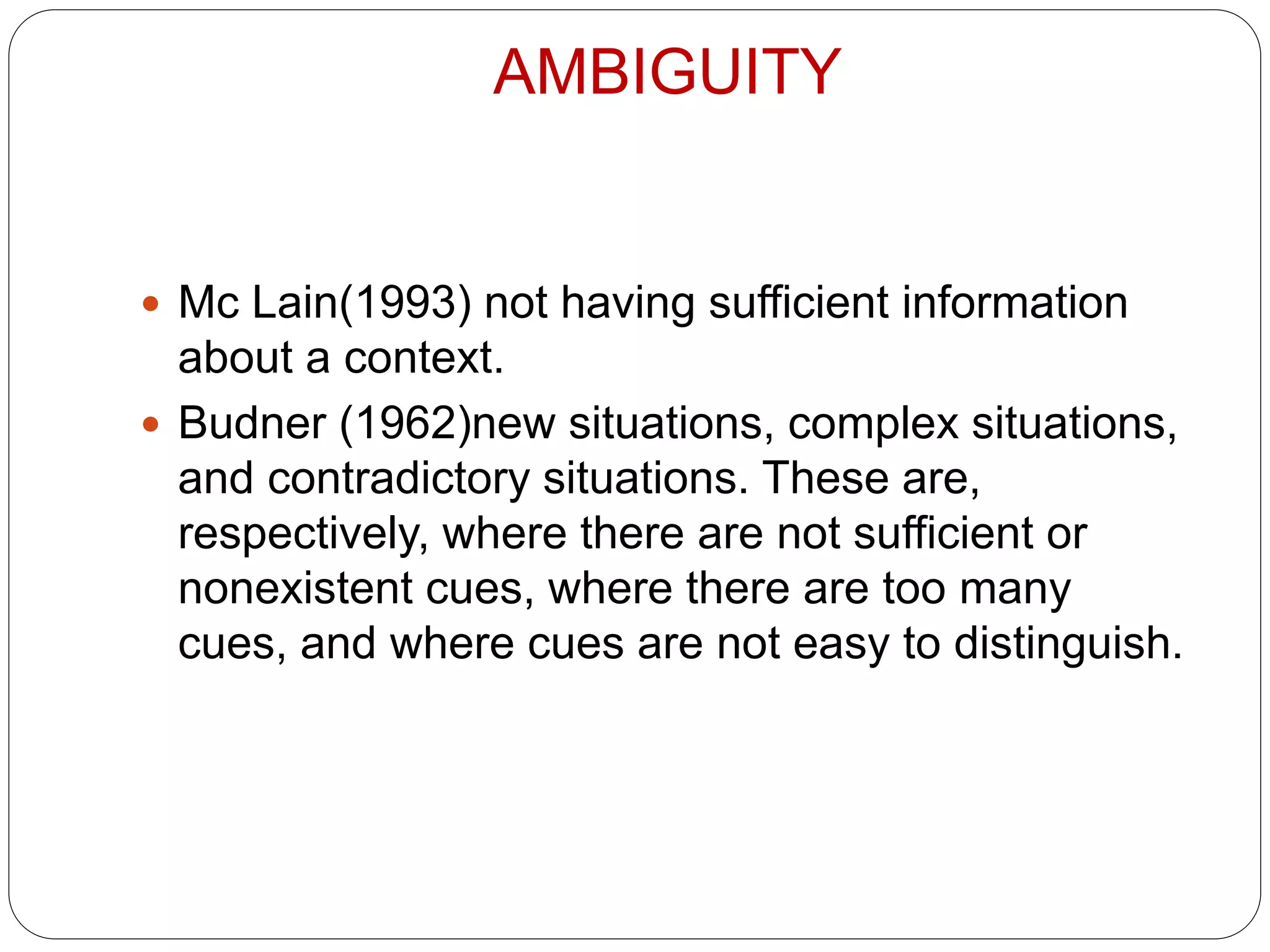 Ambiguity tolerance and intolerance | PPTX
