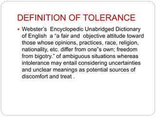 Intolerant Definition