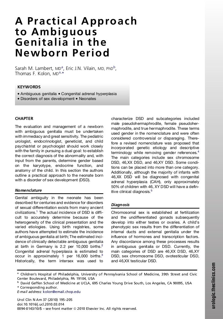 Ambiguous genitalia