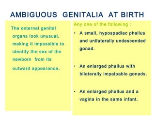 Ambiguous genitalia presentation | PPT