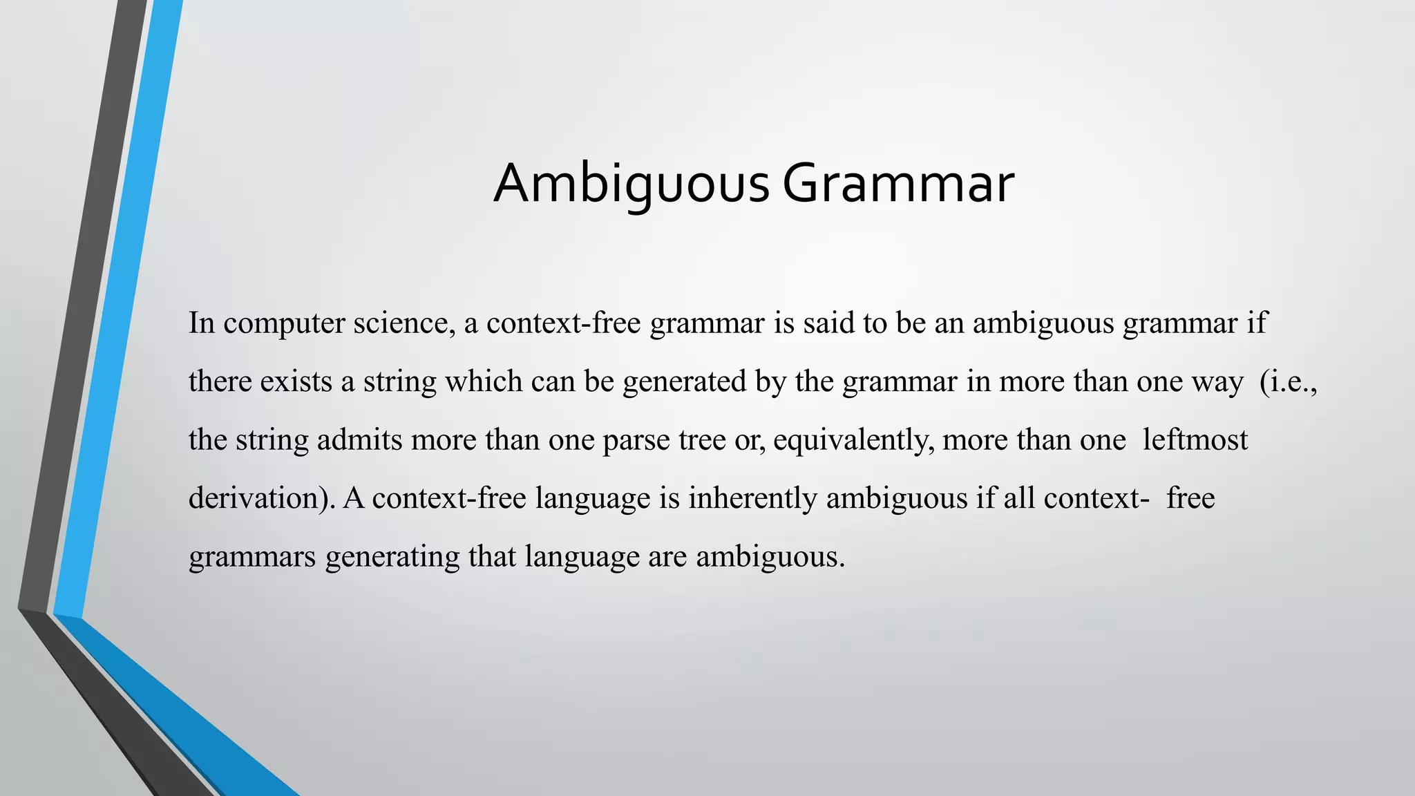 Ambiguous grammar, dfa and slr grammar. | PDF | Programming Languages | Computing