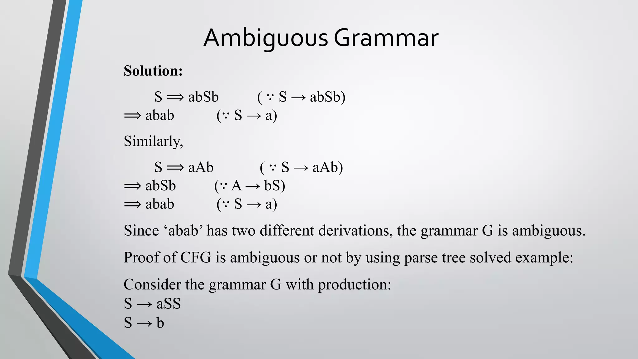 Ambiguous grammar, dfa and slr grammar. | PDF