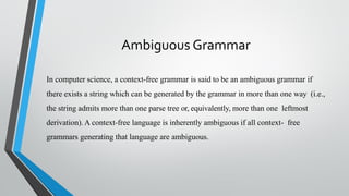 Ambiguous grammar, dfa and slr grammar. | PDF | Programming Languages | Computing