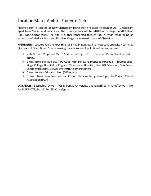 Ambika florence park new chandigarh | DOCX