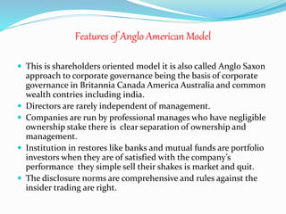 Anglo American Model of Corporate Governance | PPTX