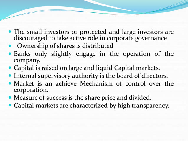 Anglo American Model of Corporate Governance | PPTX