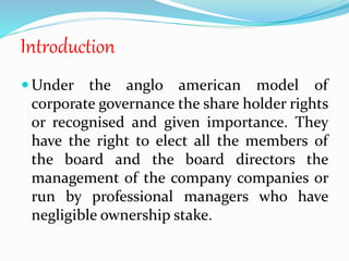 Anglo American Model of Corporate Governance | PPTX
