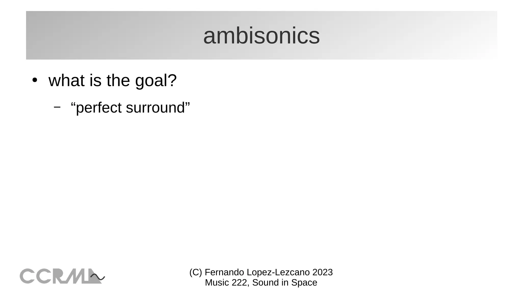 Introduction to Ambisonics | PPT