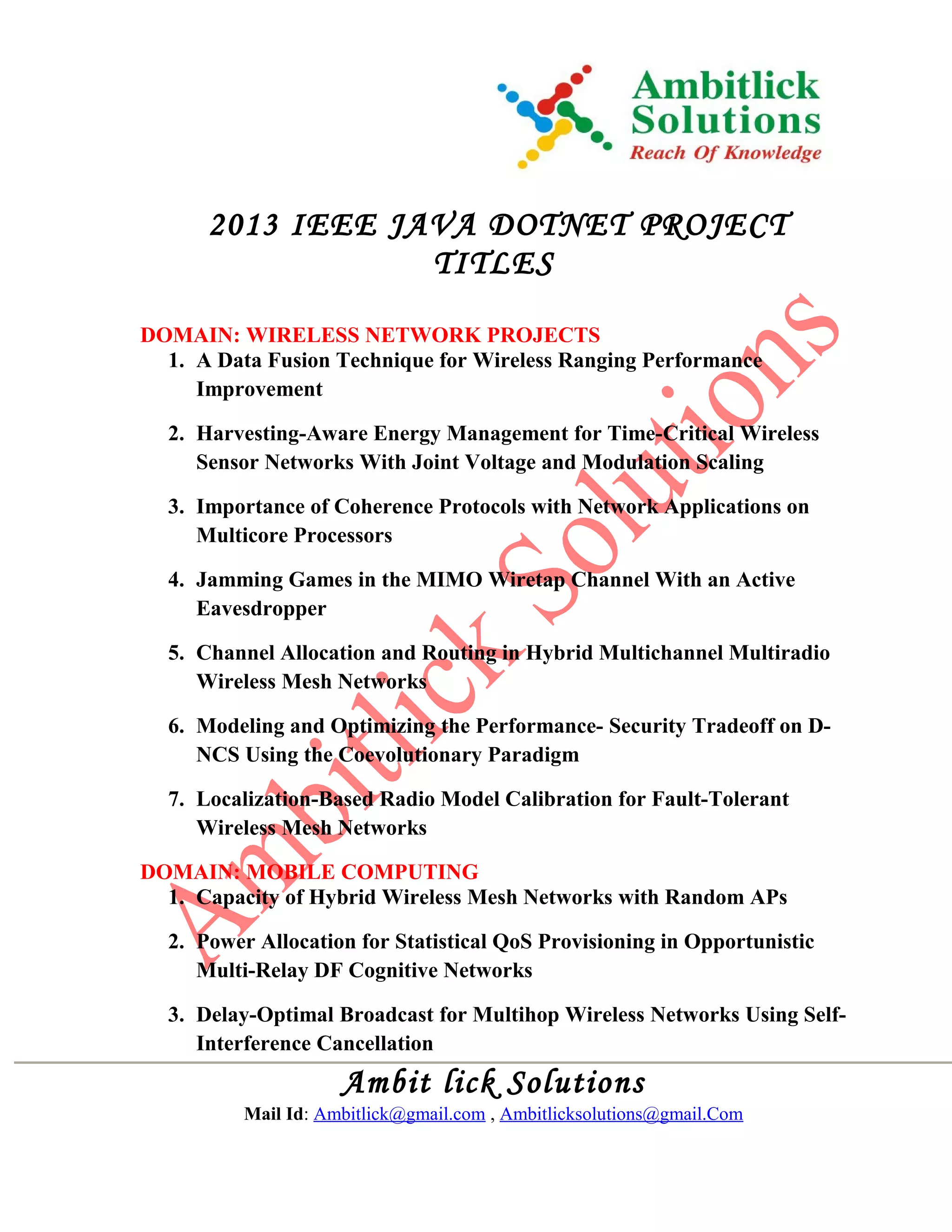 Low cost Java IEEE Projects 2013 | PDF