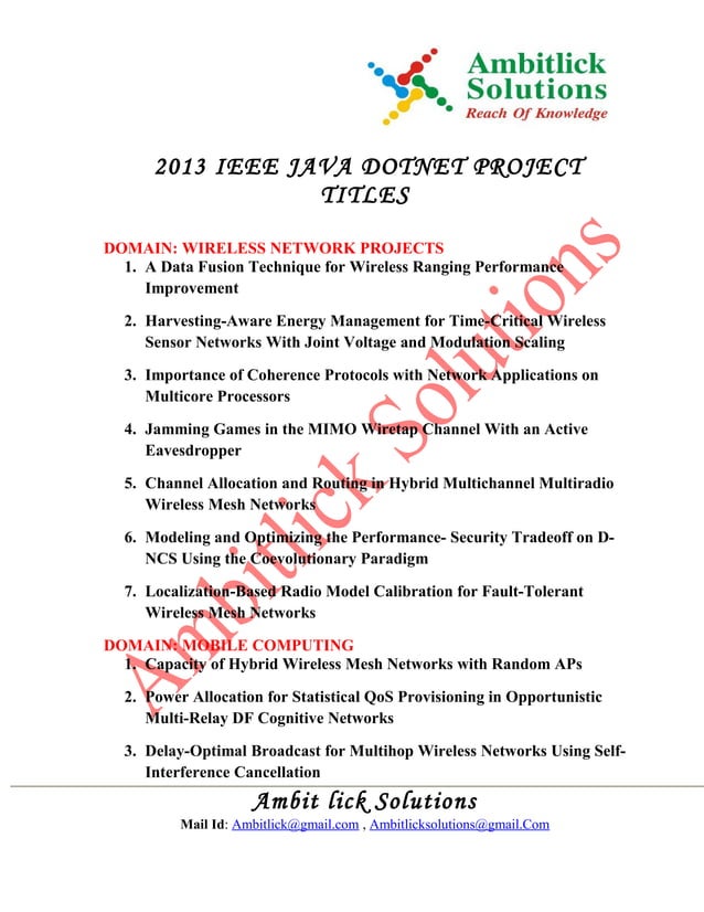 Low cost Java IEEE Projects 2013 | PDF