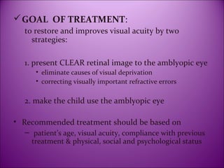 Introduction, Assessment and Management of Amblyopia | PPT
