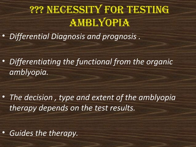 Amblyopia | PPT | Eye and Vision Conditions | Diseases and Conditions