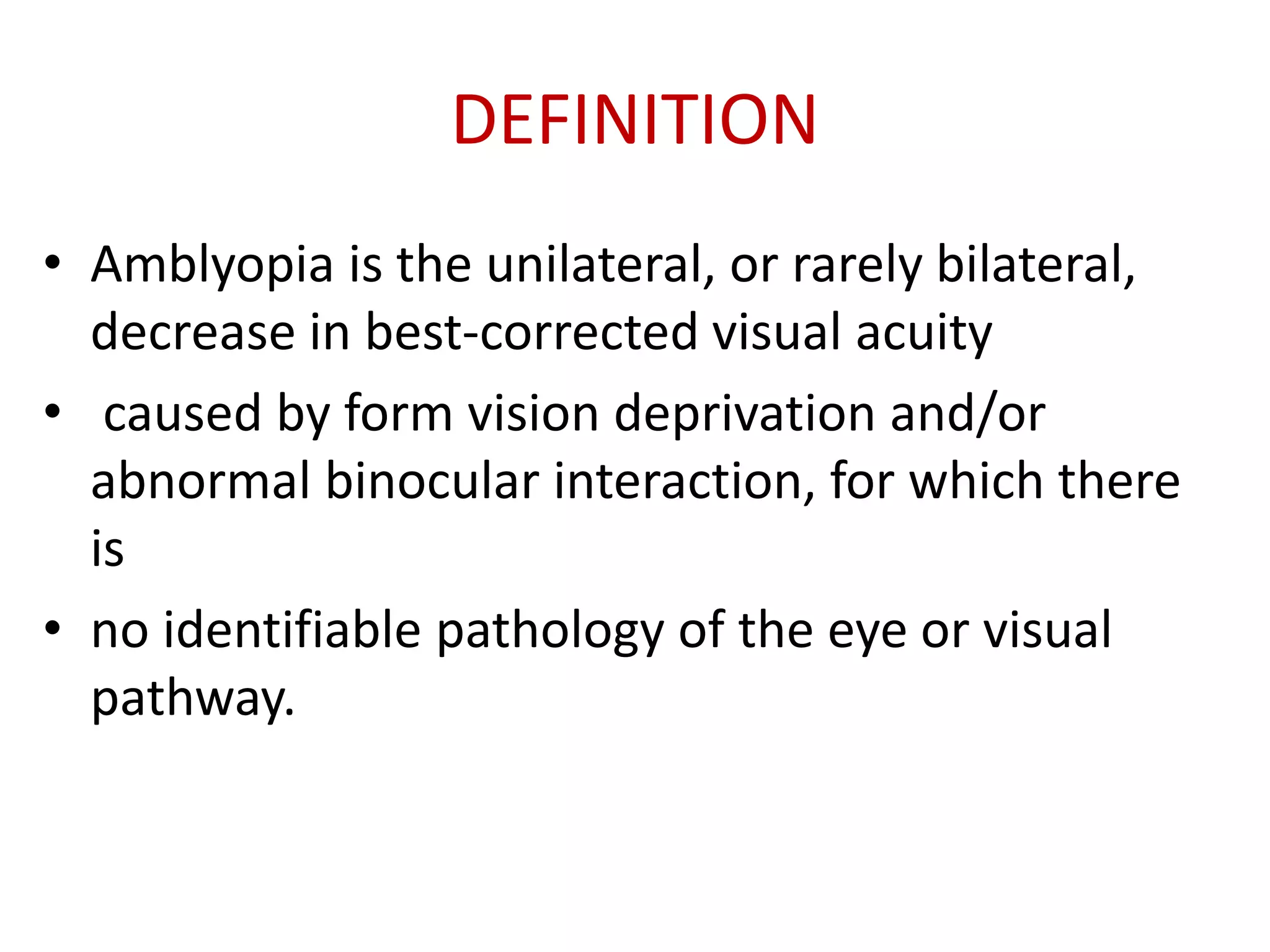 Amblyopia | PPTX