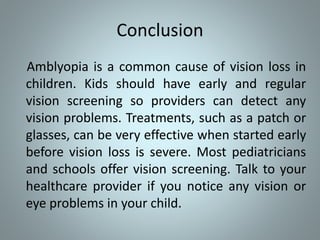 Amblyopia | PPT