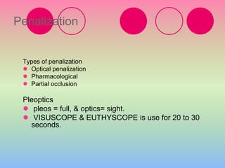 Amblyopia 3 rd year arya | PPT