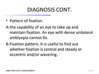 Amblyopia and its Management in Congenital Cataract | PPT
